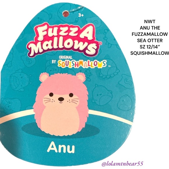 Squishmallows | Toys | Nwt Anu The Fuzzamallow Sea Otter Lrg Size 214 ...